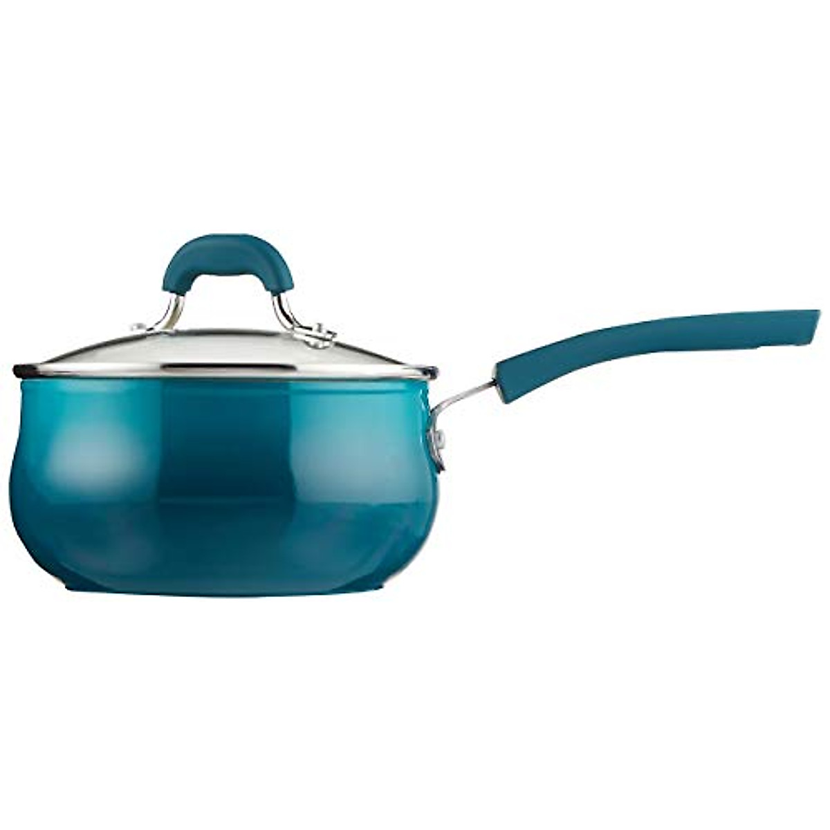 Oster Corbett Forged Aluminum Sauce Pan W/Lid-Ceramic Non-Stick-Induction Base-Soft Touch Bakelite Handle, 3 Qt, Gradient Teal