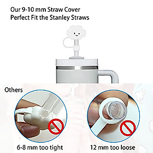 2 Pcs Silicone Sleeve Boot + 2 Pcs Straw Cover Cap for Stanley Tumbler 30-40oz, Anti-Slip Spill-Proof Bottom Boot Compatible with Stanley Tumbler Quencher Adventure Yeti Rambler Ozark Trail