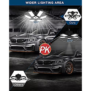 LED Garage Light, NACAMS 100W LED Garage Ceiling Lights with 6 Adjustable Multi-Position Panels, E26/E27 Base LED Shop Light, 6500K Garage Lighting for Workshop, Basement, Shop, Attic, Warehouse, Barn