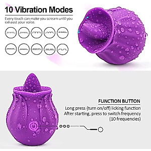 2024 New Roses Shape Sucker for Women Toy Sex Tongues Quiet 10 Speed Adult Toys Waterproof Automatic Electric Adult Toys Machine Pleasure Gifts Red US (purple1)