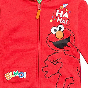 Sesame Street Elmo Toddler Boys Fleece Zip Up Hoodie Red 2T