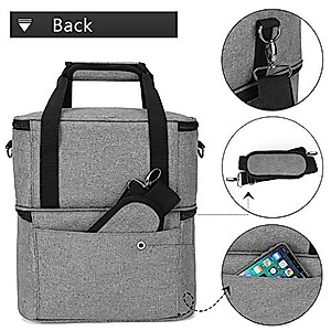Luxja Breast Pump Bag with 2 Insulated Compartments for Breast Pump and Cooler Bag, Pumping Bag for Working Mothers (Fits Most Major Breast Pump), Gray