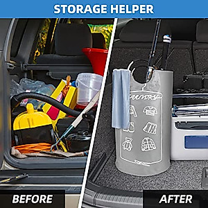 Laundry Baskets with Padded Handles Collapsible Dirty Clothes Hamper Heavy Duty XL Laundry Bag for Bedroom, Bathroom, College Dorm and Toys Organization, Grey, 120L, Weglad