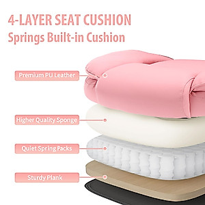 REFICCER Pink Office Chair, Ergonomic High Back Executive Office Desk Chairs for Women, 90°-120° Rocking Computer Chair with Wheels, Swivel Lumbar Support Home Office Desk Chair