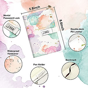 CAGIE Diary for Girls Age 8-12 Gifts for 9 10 11 12 Year Old Girls Diary with Lock, Tie Dye Design 192 Pages Lock Diary with Pen, 5.7 x 8.5 Inch Birthday Gifts for Girl Journal with Lock