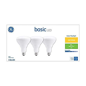 GE Basic 3-Pack 85 W Equivalent Dimmable 2700K Warm White R40 LED Light Fixture Light Bulbs 46309