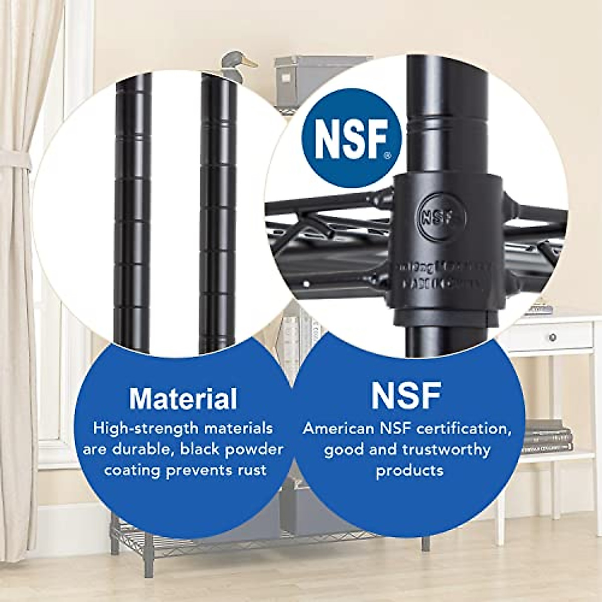 Yewuli 3 Tier Shelf Storage Rack Metal Wire Shelving Unit Steel Short Shelves for Storage, Adjustable Shelf Metro Shelving 450lbs Capacity for Kitchen Garage, 23Lx13.2Wx30.2H Black