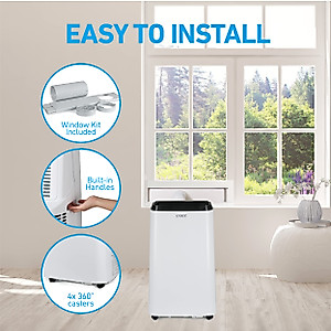 Coby CBPAC815 3-in-1 AC Unit, Dehumidifier & Fan, 12,000 portable-air-conditioners, 12000 BTU, White