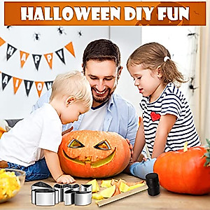 Halloween Pumpkin Carving Kit, Stainless Steel Pumpkin Carving Tools with Rubber Hammer, Safe Halloween Carving Kit for Kids Adults