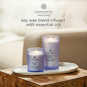 Chesapeake Bay Scented Candle | Serenity + Calm 3 Wick Tumbler Aromatherapy Candle | Burn Time: Up to 24 Hours | Mind & Body Collection (PT40892E)