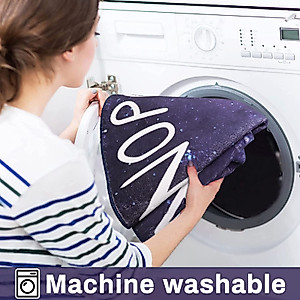 LIVEBOX Space Round ABC Rug for Kids Playroom, Alphabet Nursery Rug Crawling Play Mat for Children Bedroom, Galaxy Washable Rug Learning Carpet for Baby Toddlers Room (47",Star Blue)