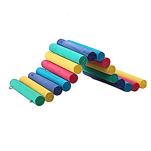 Bird Toys,Small Animals Toys Wooden Ladder Arch Bridge for Hamster Hedgehog Mouse Small Animal House Cage Villa Exercise Chew Toy