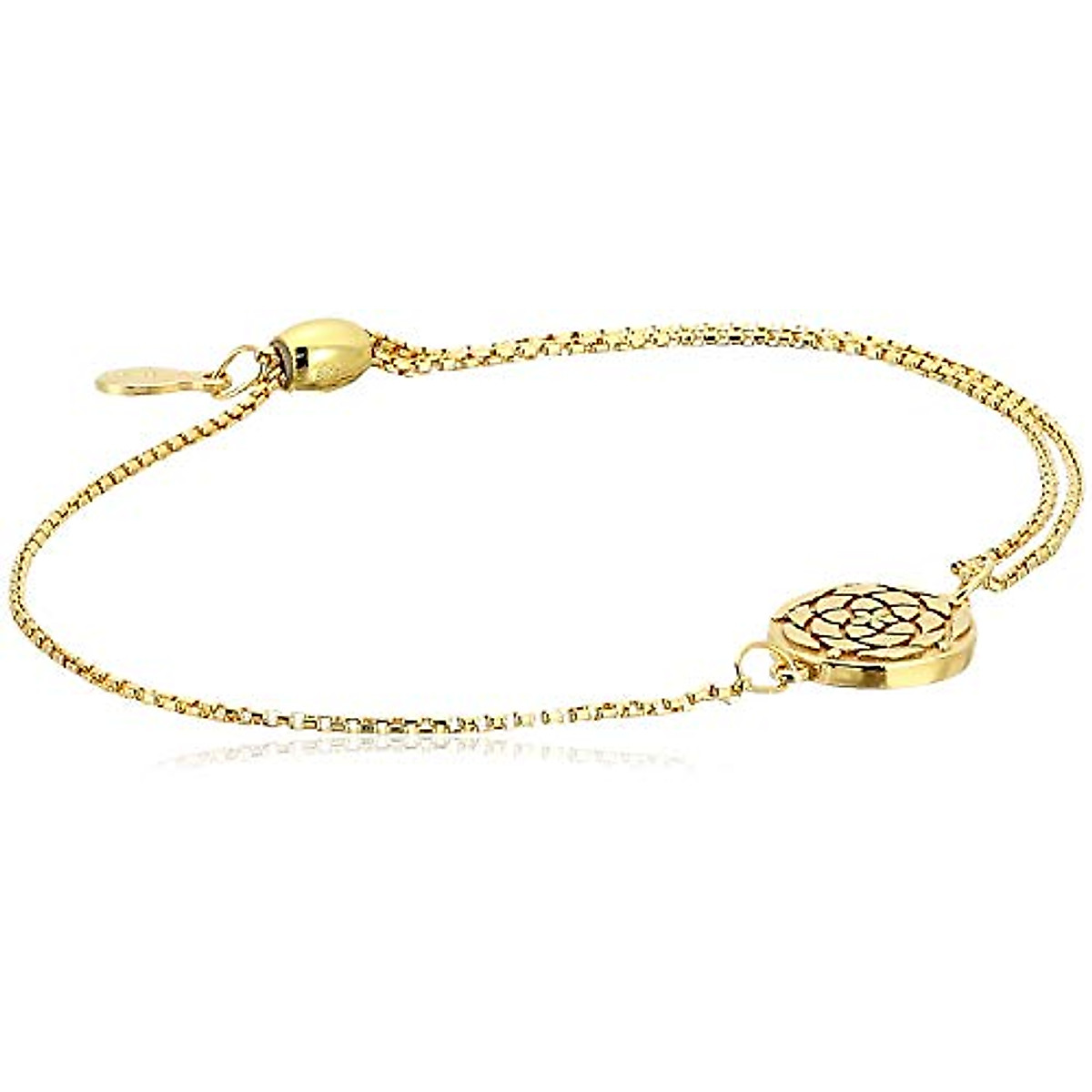 Alex and Ani Path of Symbols Adjustable Pull Chain Bracelet for Women, New Beginnings Charm, 14K Gold Plated Sterling Silver, 5.5 to 9.5 in