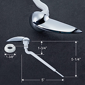 2 Pack Universal Toilet Flush Handle Replacement Kit, Compatible with American Standard Toilet Handle Parts Left Hand Trip Lever 738995-0020A Champion4, White Toilet Bowl Flusher Handles Repair Kit