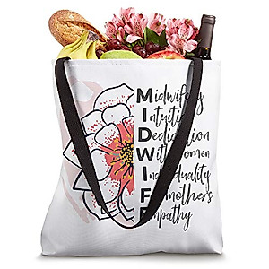 Midwife Empowering Women Acrostic Half Picture Text Gift Tote Bag
