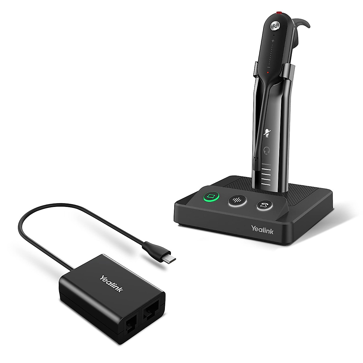 Yealink WH63 Wireless Headset with EHS60 Adapter DECT Headset Teams Zoom Certified Headset Compatible for Cisco Avaya Poly Grandstream IP VoIP Phones SIP Phones Noise Canceling Mic Stereo Single Ear