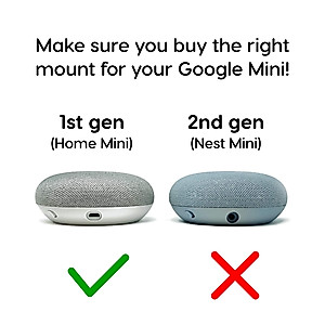 doqxD Outlet Wall Mount Holder for Google Home Mini 1st Generation: Google Home Mini Accessories - Fits Horizontal and Vertical Outlets - 2-Pack - Frost White