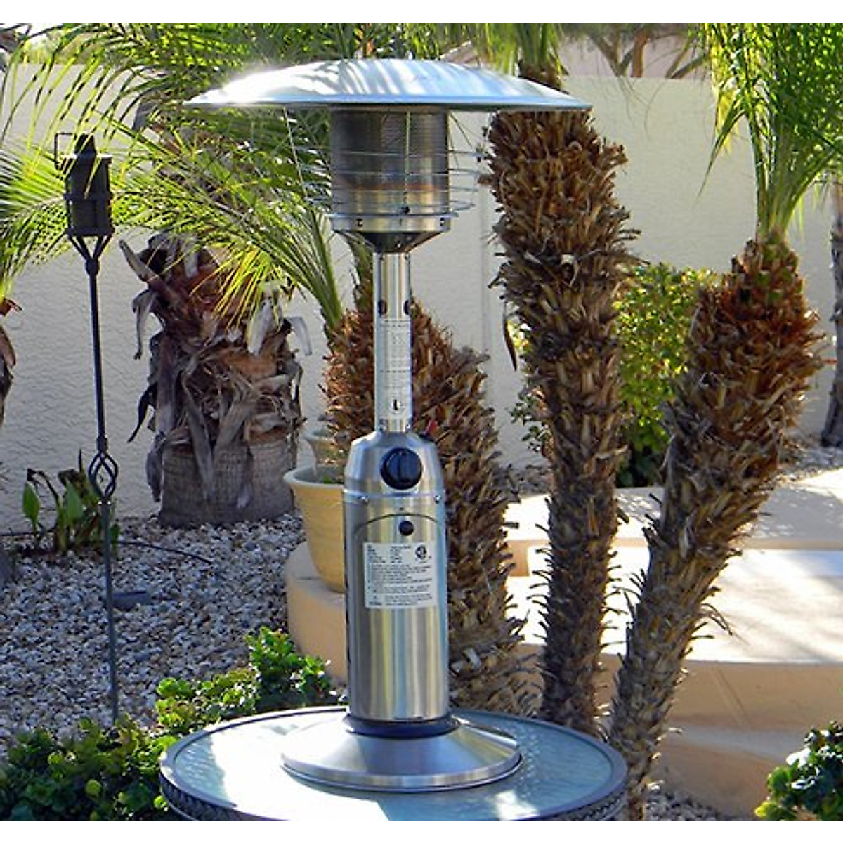 Hiland HLDS032-B Portable Table Top Patio Heater, 11,000 BTU, Use 1lb or 20Lb Propane Tank, Stainless Finish