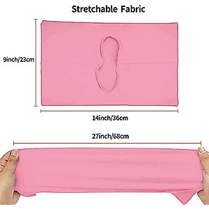 2 Pack Stretchable Book Sleeve Covers, for Paperbacks Hardcover Textbooks up to 9" x 12", Office Supplies with Free Sticker Labels (2 Pack, Pink)