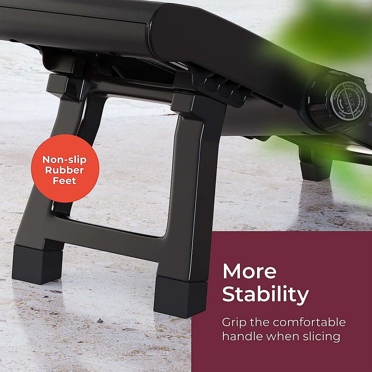 MuellerLiving Mandoline Slicer for Kitchen, Stainless Steel, Slice or Julienne, Vegetable Chopper, Fruit Slicer