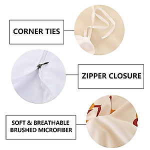 LUVIVIHOME 3PCS Horse Duvet Cover Full Bedding Set, White Duvet Cover, Sheep Chicken Cow Print Bedding, Rustic Farmhouse Bedding, Country Farm Animal Comforter Bedspread Quilt Cover, 2 Pillow Shams