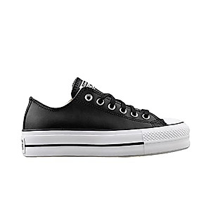 Converse Women's Chuck Taylor All Star Lift Clean Sneaker, Black/Black/White, 8.5 M US