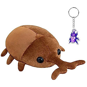 19.2 Inch Weighted Insect Beetle Plush Adorable Realistic Bug Beetle Stuffed Animal for Kids to Hug, Play, and Companionship (Bonus Beetle Keychain)