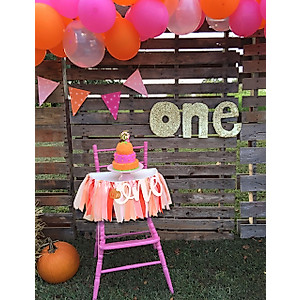 Little Pumpkin 1st Birthday Banner - Ribbon Tulle High Chair Banner.Halloween Birthday Party Decorations.Fall Photography Backdrops. (Pumpkin Banner)