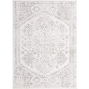 Unique Loom Oxford Collection Area Rug - Radcliffe (9' x 12' Rectangle, Cream/ Ivory)