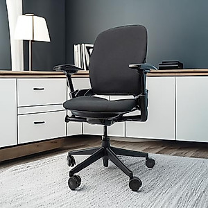 Steelcase Leap V2 Office Chair (Black Fabric) - Remanufactured - 12-Year Warranty (Fully Adjustable, Ergonomic, Furniture for The Workplace and Home Office)