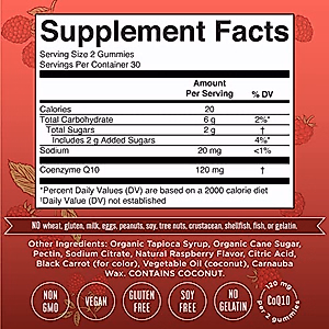 MaryRuth Organics CoQ10 | 1 Month Supply | CoQ10 Gummies | CoQ10 Supplements for Adults & Kids | Gummy Supplements for Heart Health & Cellular Energy | Vegan | Non-GMO | Gluten Free | 60 Count