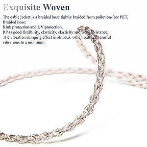 FSIjiangyi HD700 Replacement Cable 6N Single Crystal Copper Braid Headphones Cable Balanced Headphone Cable Compatible for Sennheiser HD700 (4.4mm Plug)