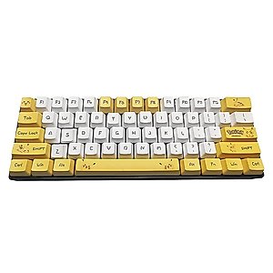 Kooku XXLS 108 PBT Keycap Dye Sublimation Anime EVA Mario Keycaps for Mechanical Gaming Keyboards (Pikachu)