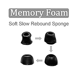 Rqker Foam Eartips Compatible with Galaxy Buds 2 Pro SM-R510 Earbuds, 6 Pairs S/M/L Sizes Soft Memory Foam Earbud Tips Eartips Compatible with Galaxy Buds 2 Pro SM-R510, 12 Black sml