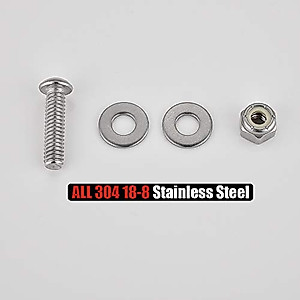 JQK 1/4-20 x 1 Button Head Socket Cap Screws, Allen Socket Drive,1/4 x 5/8 OD Fender Flat Washer, 1/4-20 Lock Nut with Nylon Insert Sets, 304 18-8 Stainless Steel, 25 Pack, SNS100-P25