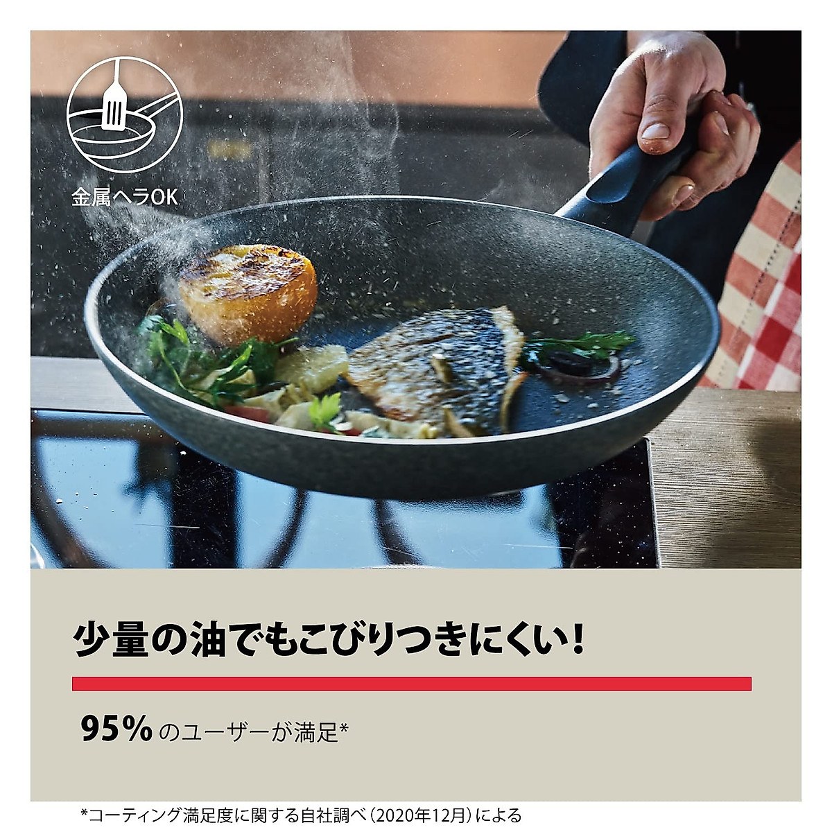 Ballarini 75001-762 Torino Frying Pan, 9.4 inches (24 cm), Made in Italy, Induction Compatible, Granitium, 5-Layer Coating