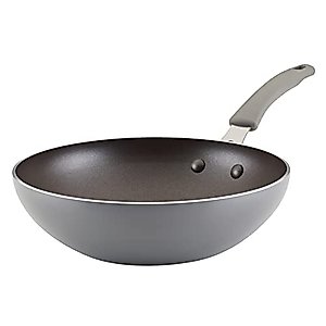 Rachael Ray Cook + Create Nonstick Stir Fry Pan/Wok, 10.5 Inch, Gray
