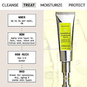 Naturium Retinaldehyde Cream Serum 0.05%, Advanced Anti-Aging & Smoothing Treatment, Face & Skin Care, 1.7 oz