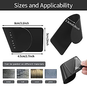 RVXlRDN 6 Pairs of Wall Mount Pot and Pan Organizer for Cabinet,with 6 pieces of 4*4 Acrylic double-sided Tape and Foldable Spatula Holder for Kitchen, Adjustable Lid (Black,Blue).(Black)