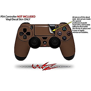 WraptorSkinz Skin Compatible with Sony PS4 Dualshock Controller PlayStation 4 Original Slim and Pro Solids Collection Chocolate Brown (Controller NOT Included)