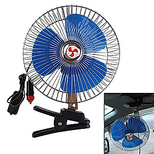 WinnerEco 8 Inch 12V Car Oscillating Fan Vehicle Auto Car Fan Car Cooling Fan with Clip Cigarette Lighter Plug