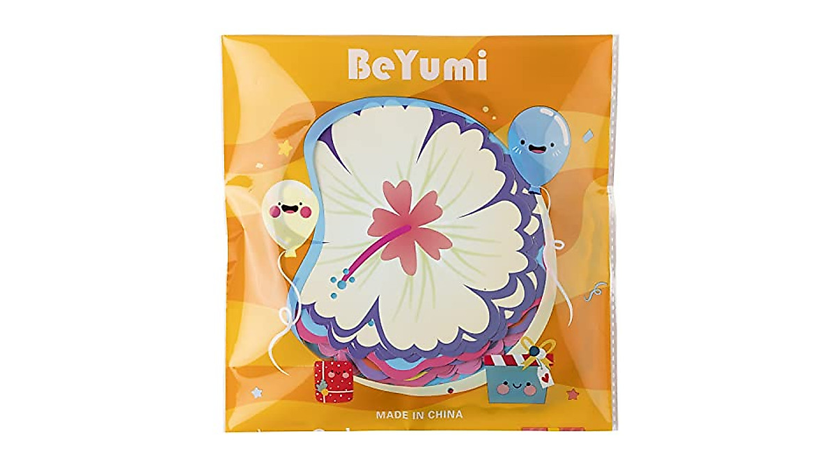 BeYumi Summer Luau Hibiscus Flower Decorations - 45 Colorful Cutouts