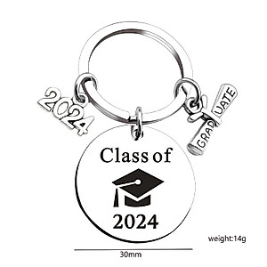 LUOZZY 8 Pcs Class of 2024 Graduation Keychains Bulk My Story is Just Beginning Keychain 2024 Graduation Party Supplies Favors