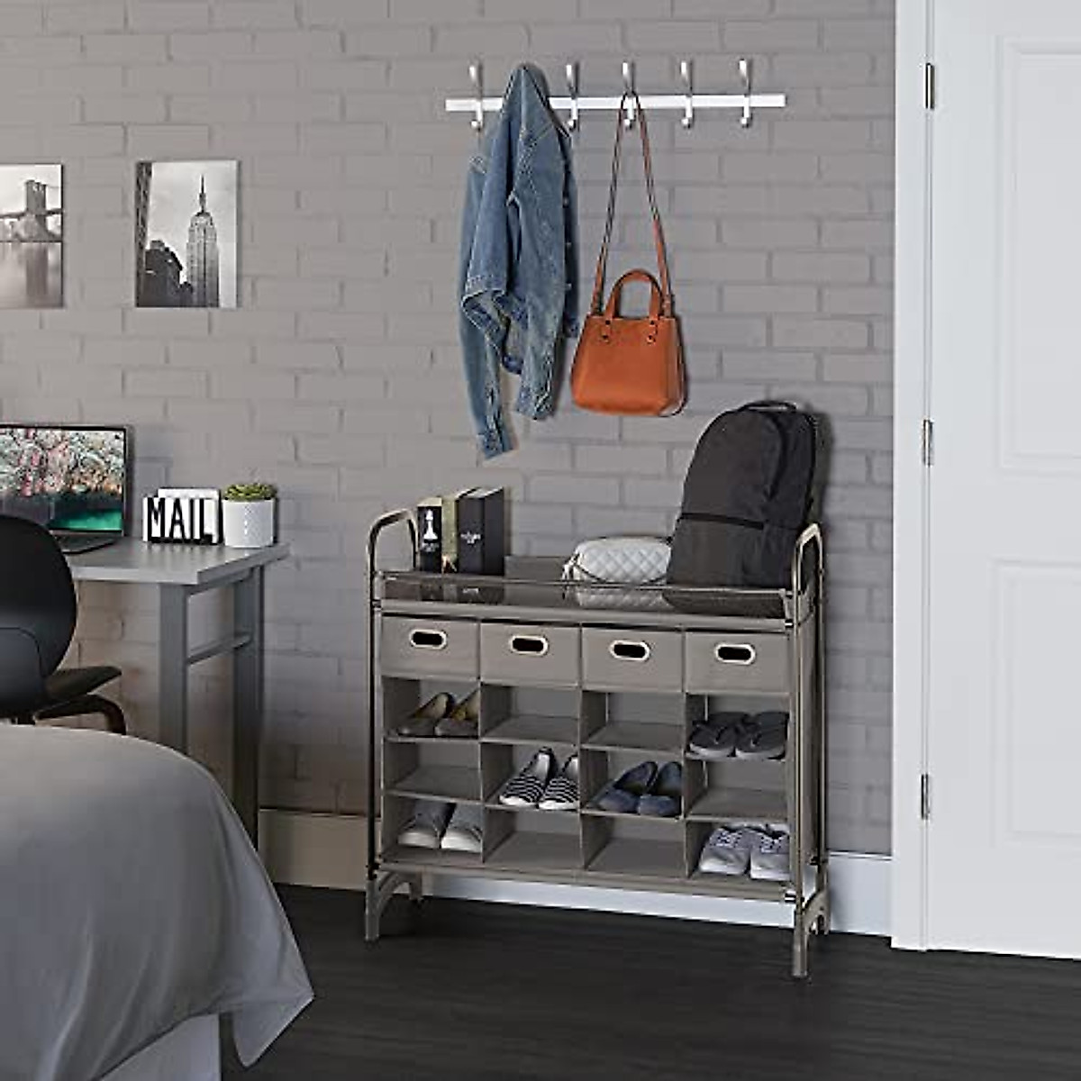 neatfreak 16 Cube Storage Organizer 4-Tier Stackable Shoe Organizer For Closet Organization - Free Standing Cube Shoe Rack With Drawers - 35.2 x 13 x 32.6 in