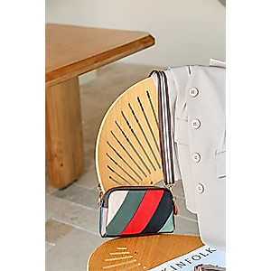 Small Crossbody Purse Colorful Cowhide Leather Shoulder Bags for Women 2 Zippers Clutch Handbag Mobile Phone Bag