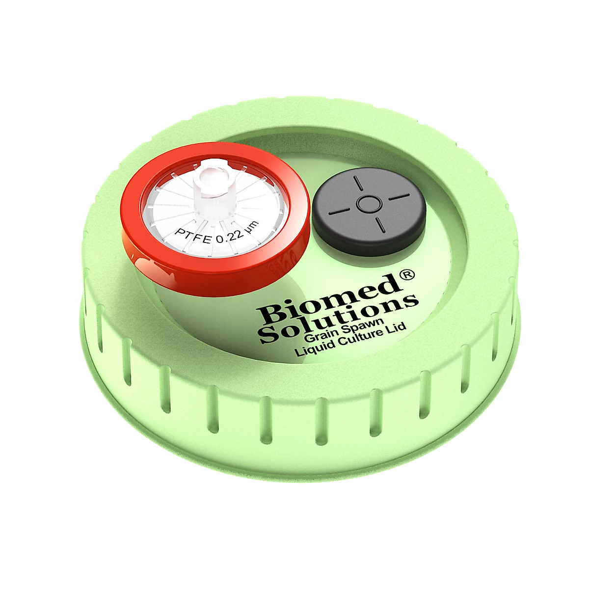 6Pcs Regular Mouth Mushroom Liquid Culture Lid, Grain Spawn Cultivation Mason Jar Lid with 0.2 micron PTFE Syringe Filter & 20mm Self Healing Injection Ports For Mushroom Growing Mycology