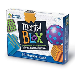 Learning Resources Mental Blox Critical Thinking Game, Homeschool, 20 Blocks, 40 Activity Cards, Ages 5+,Multicolor