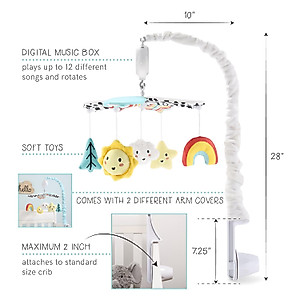 The Peanutshell Crib Mobile for Boys or Girls, Unicorn, Stars, Rainbow, Montessori Inspired