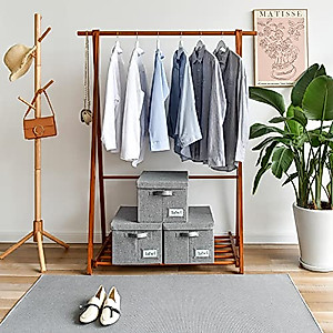 GRANNY SAYS Bundle of 3-Pack Fabric Storage Bins with Lid & 3-Pack Rectangle Lidless Storage Bins