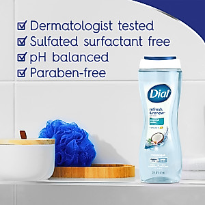 Dial Body Wash, Coconut Water, 21 Ounce , 4 Count (Pack of 1)